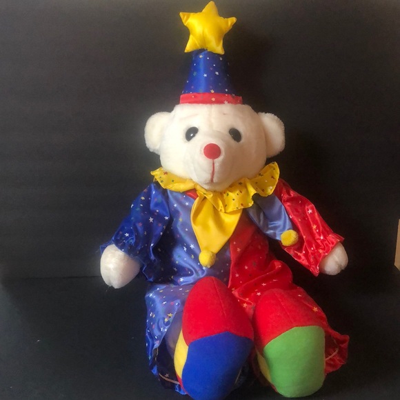 Other | 9s Carnival Jumbo Big Colorful Teddy Bear Jester Clown Y2k ...